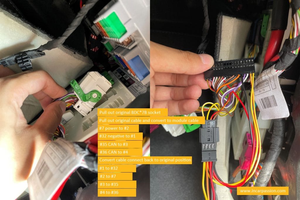 BMW M-Track Module Cable Connection Diagram