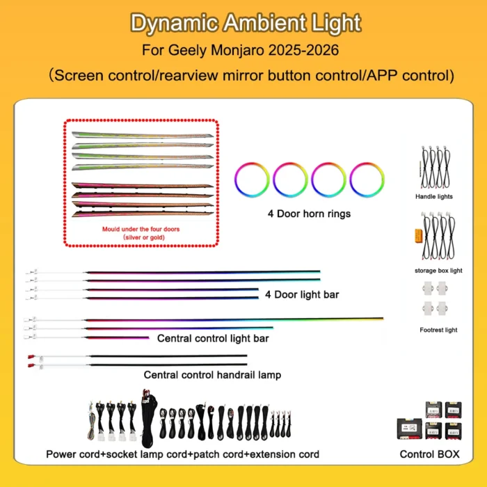 Geely Monjaro 2021-2024 Dynamic Active Ambient Light
