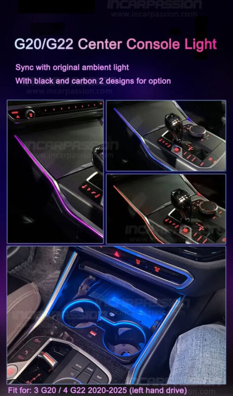 BMW 3 series G20 2020-2025 Center Console Ambient Light Saddle Light